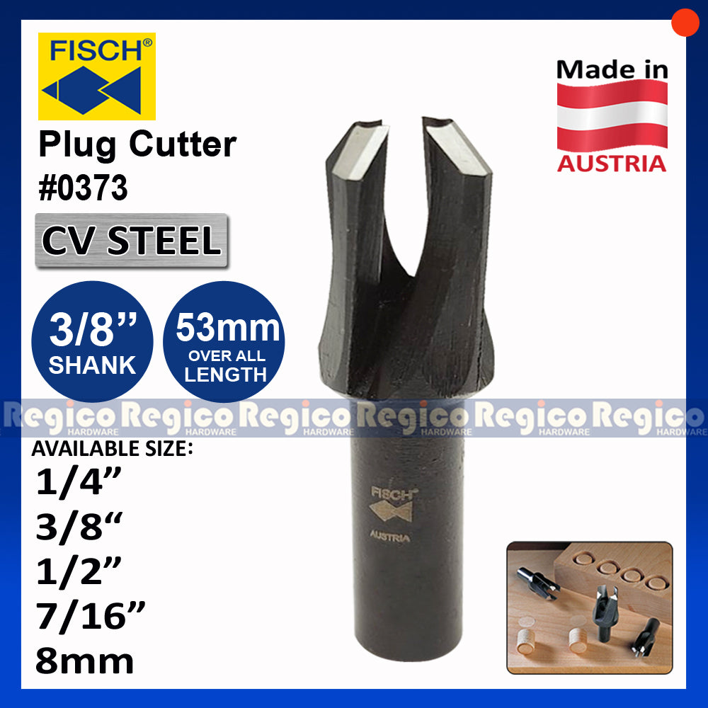 Fisch Tools Plug Cutter 8mm 1/4" inch 1/2" inch 3/18" inch 7/16" inch ...