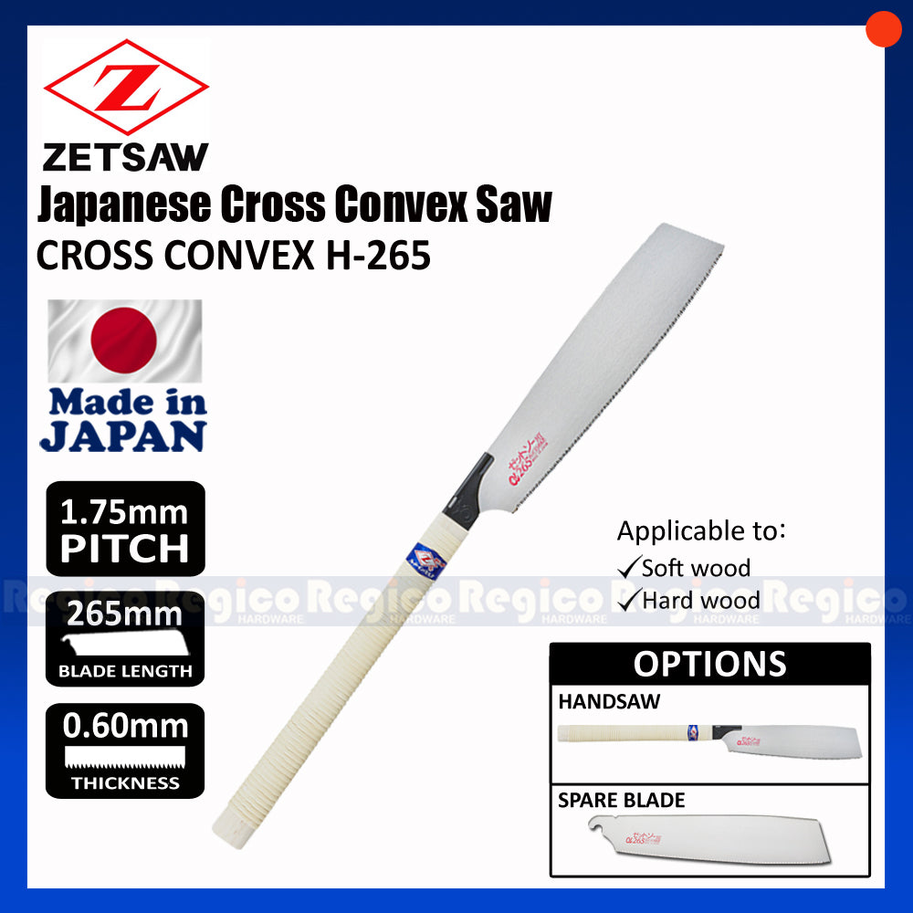 ZETSAW Standard Japanese Hand Saw Cross Convex H-265 – PJRegico Hardware