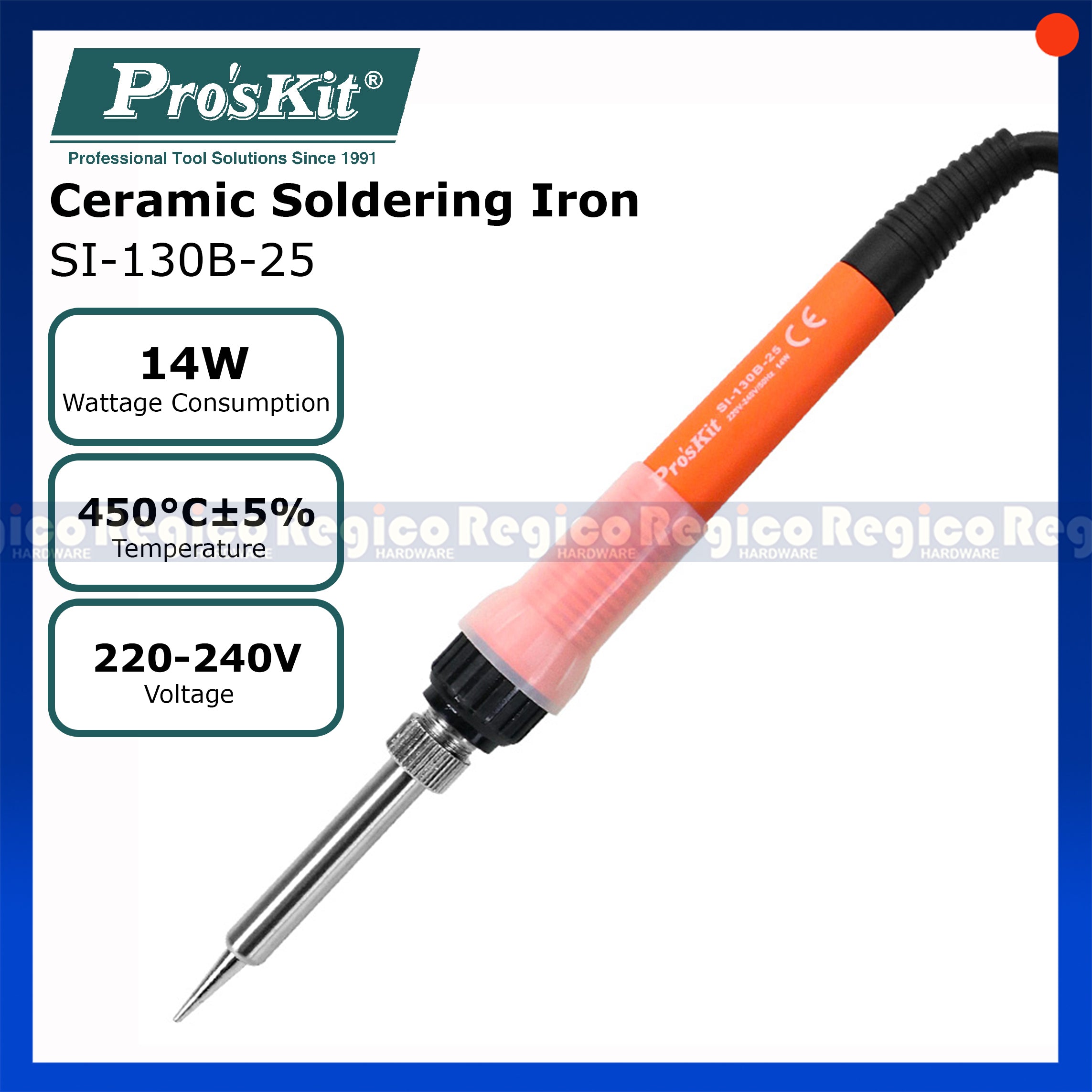 ProsKit 14W Electronics Ceramic Soldering Iron SI-130B-25 – PJRegico ...