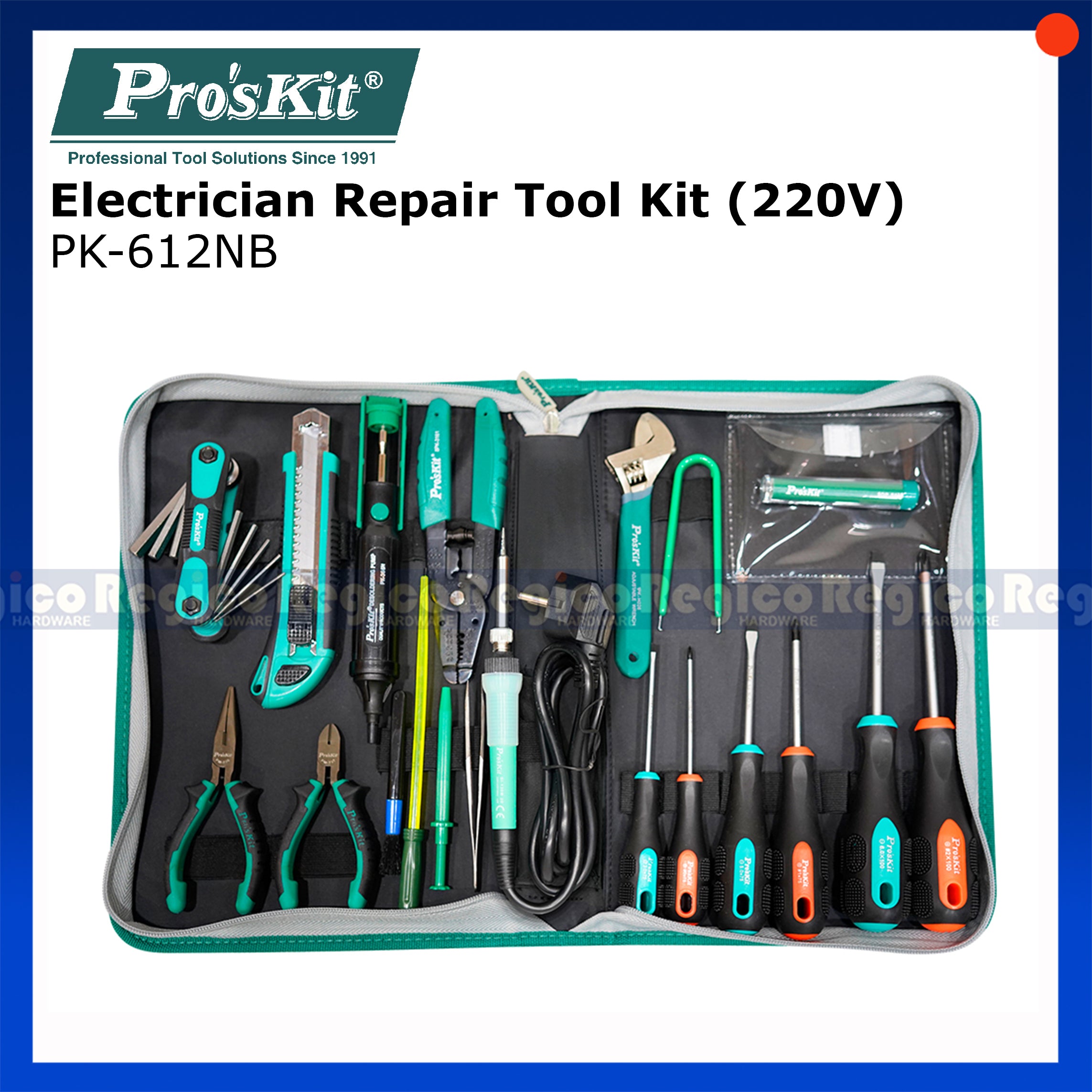 Proskit Electrician Repair with Soldering Iron Tool Kit PK-612NB ...