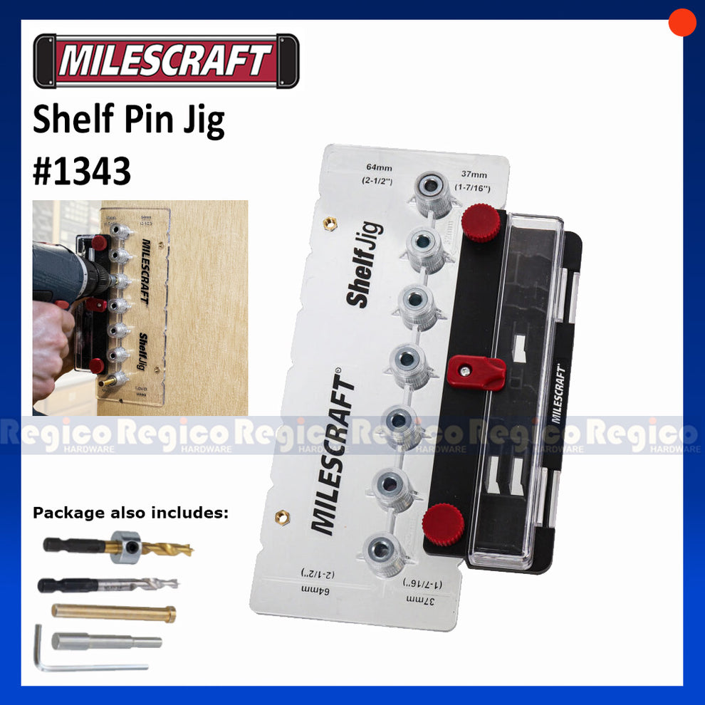 Milescraft Shelf Pin Jig 1343 Woodworking Set – PJRegico Hardware